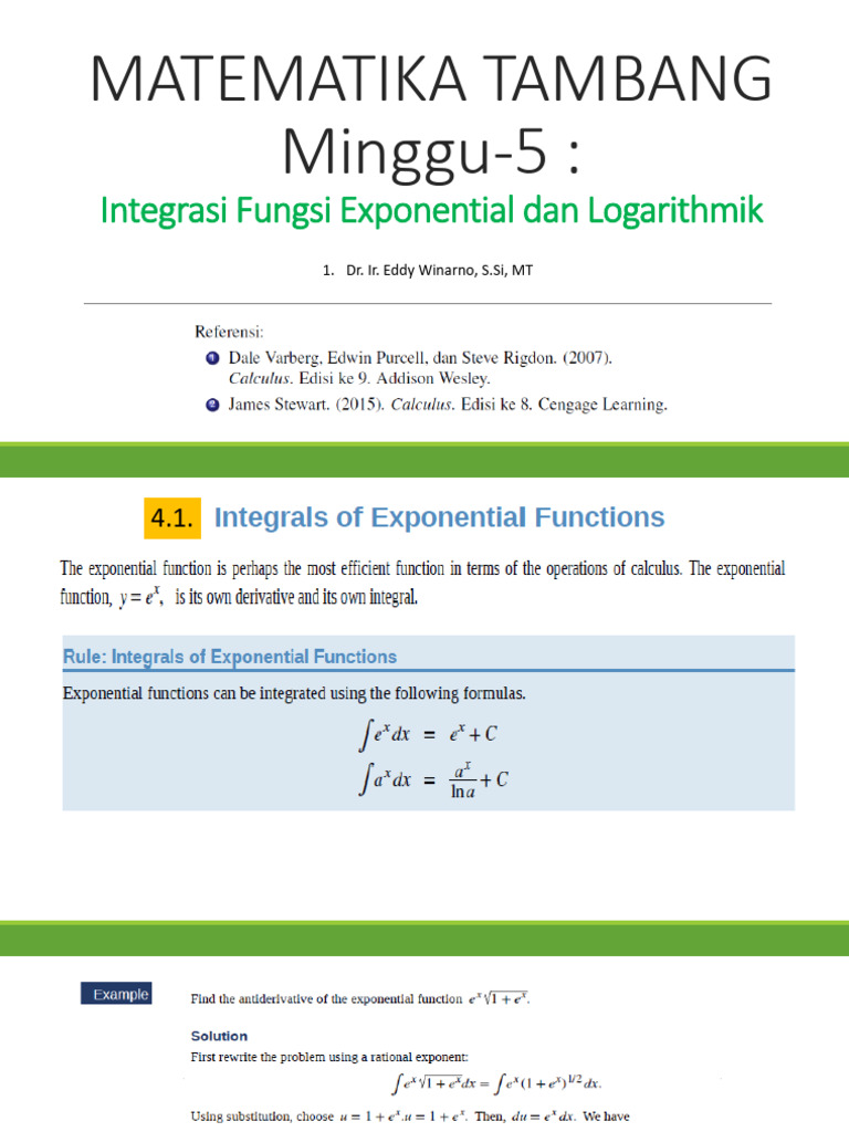 Materi-5 Integral Fs Exp, Log TA-C 07.00 | PDF
