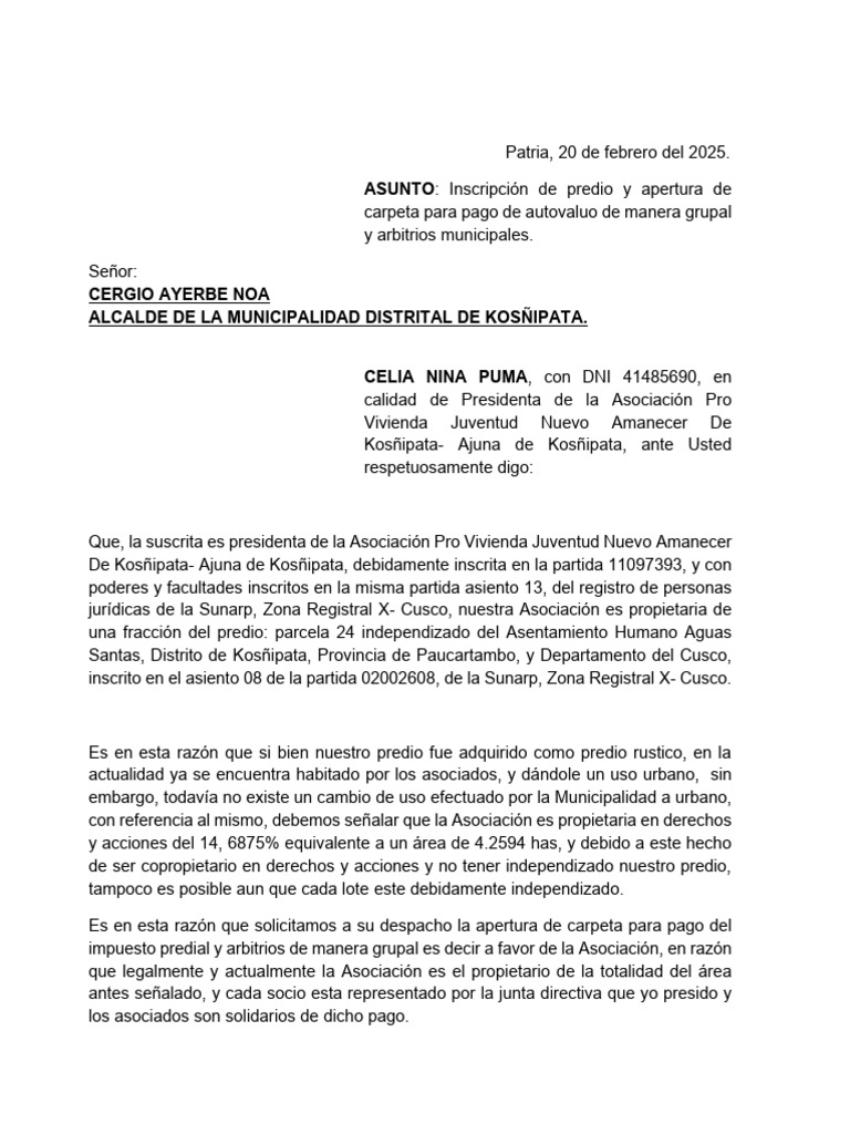 solicitud autovaluo y constancia de posesion nuevo amanecer | PDF | Gobierno