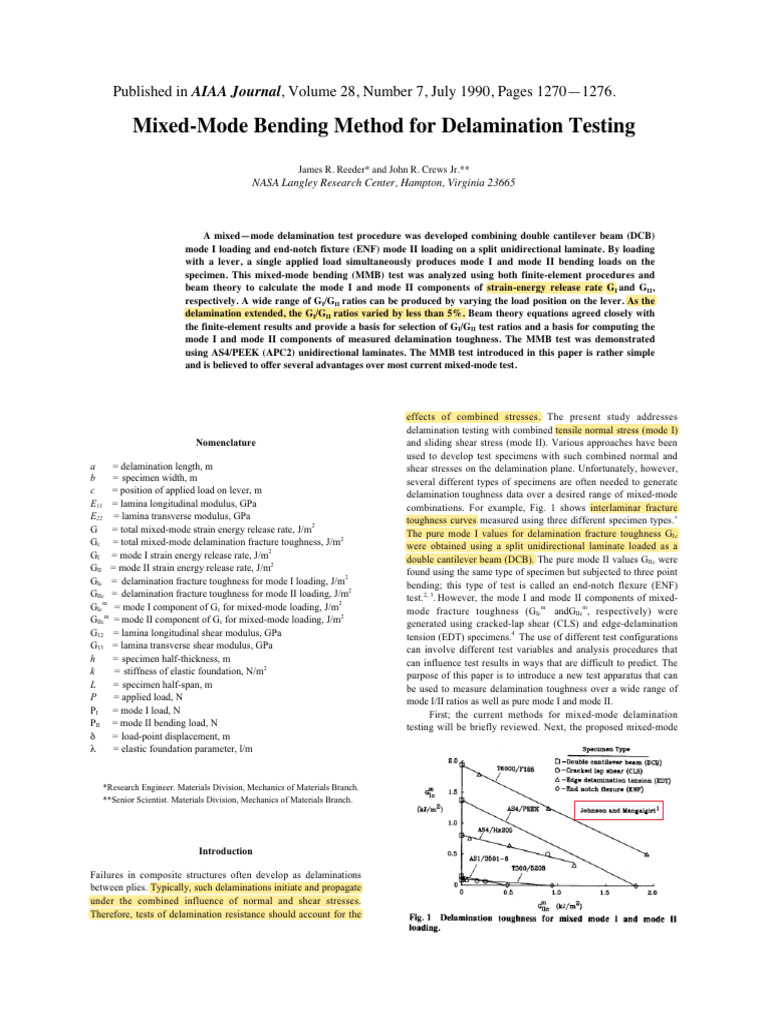 Mixed-Mode Bending for Delamination Testing | PDF | Fracture Mechanics ...