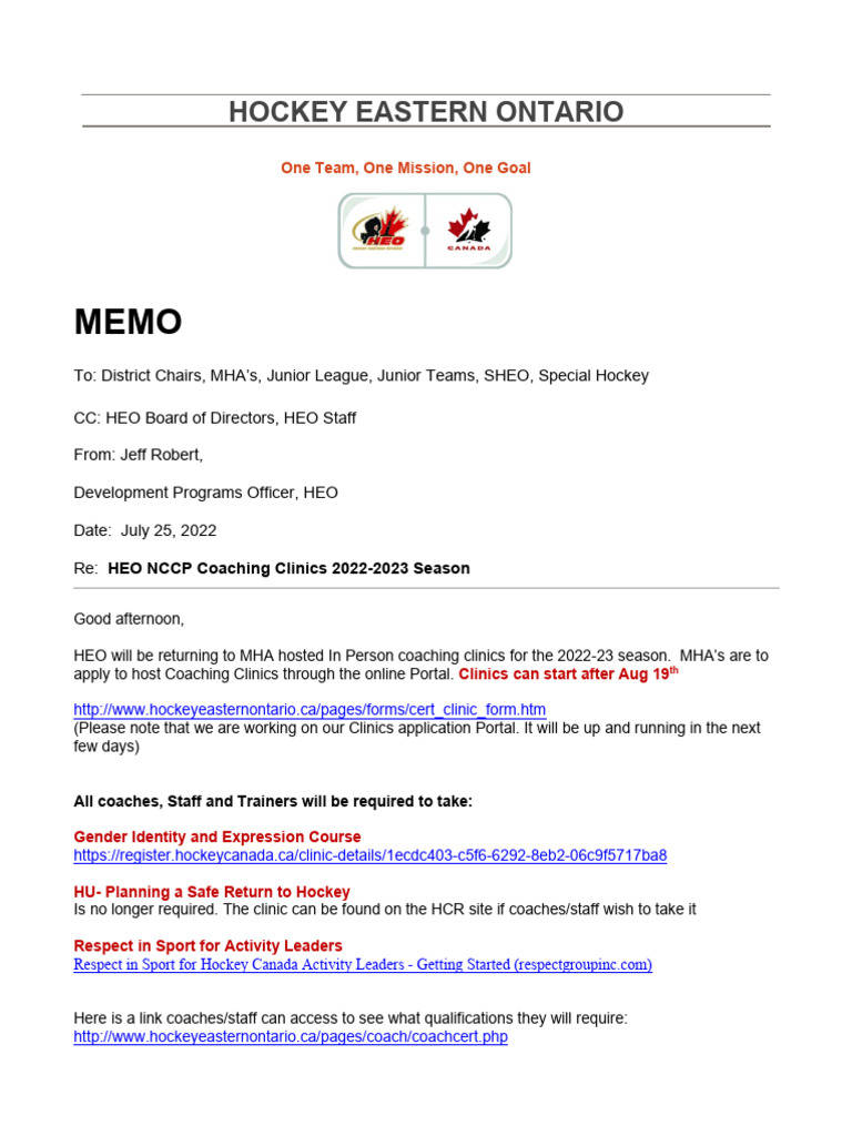 HEO_Coaching_Clinic_Memo_22-23 | PDF