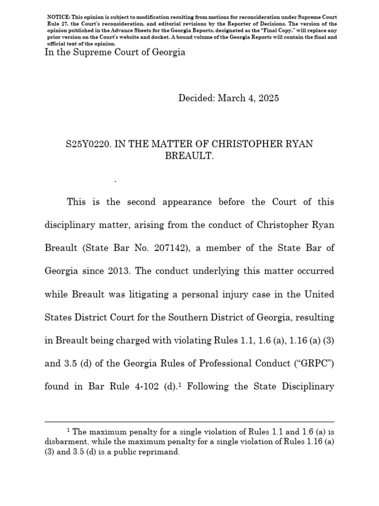 In the Matter of Christopher Ryan Breault | PDF | Discovery (Law ...