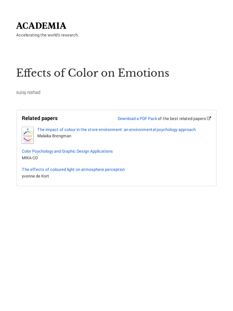Effects of Color On Emotions | PDF | Color | Emotions