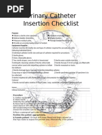 Ifc Checklist | PDF | Catheter