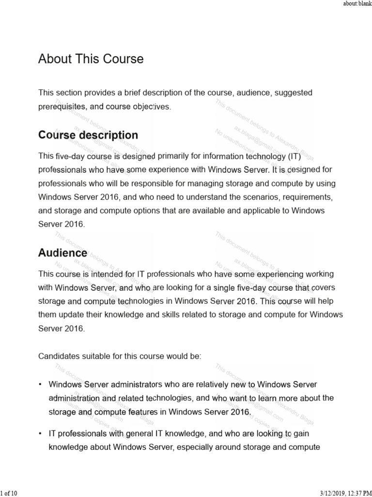 20740C - Installation, Storage, and Compute With Windows Server 2016 | PDF | Hyper V | Computer ...