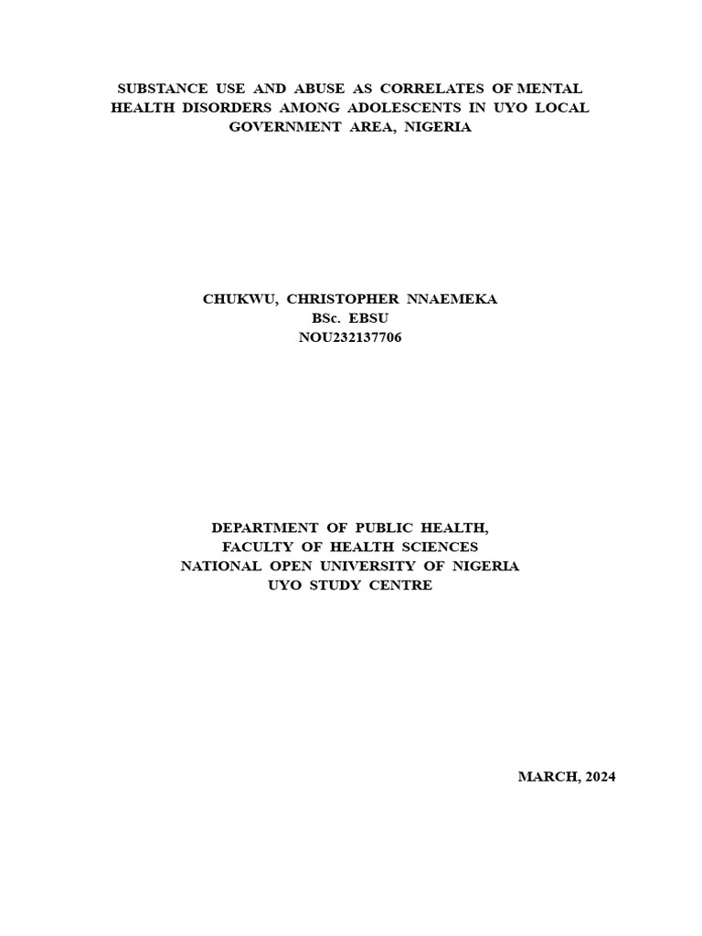 ResearchMain | PDF | Substance Abuse | Mental Health