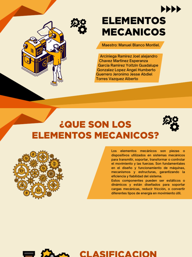 ELEMENTOS MECÁNICOS | PDF | Engranaje | Rodamiento (Mecánico)