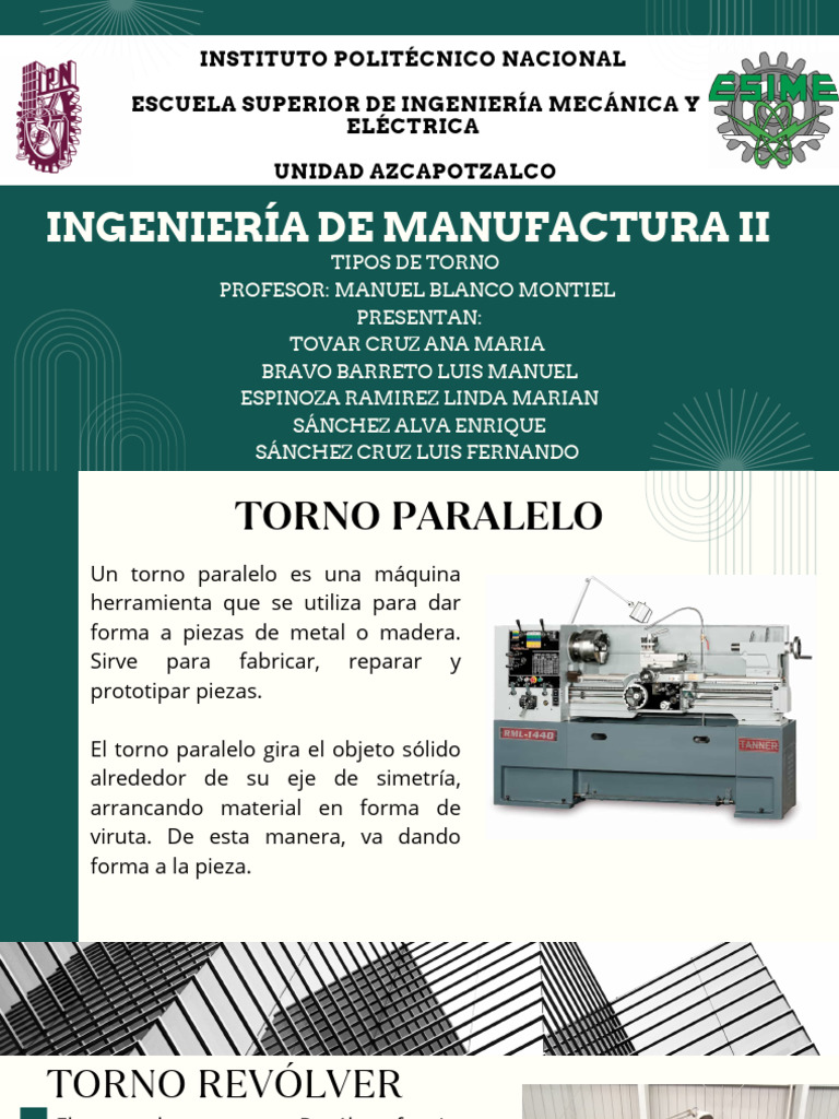 Tipos de Torno | PDF | Control numerico | Mecanizado