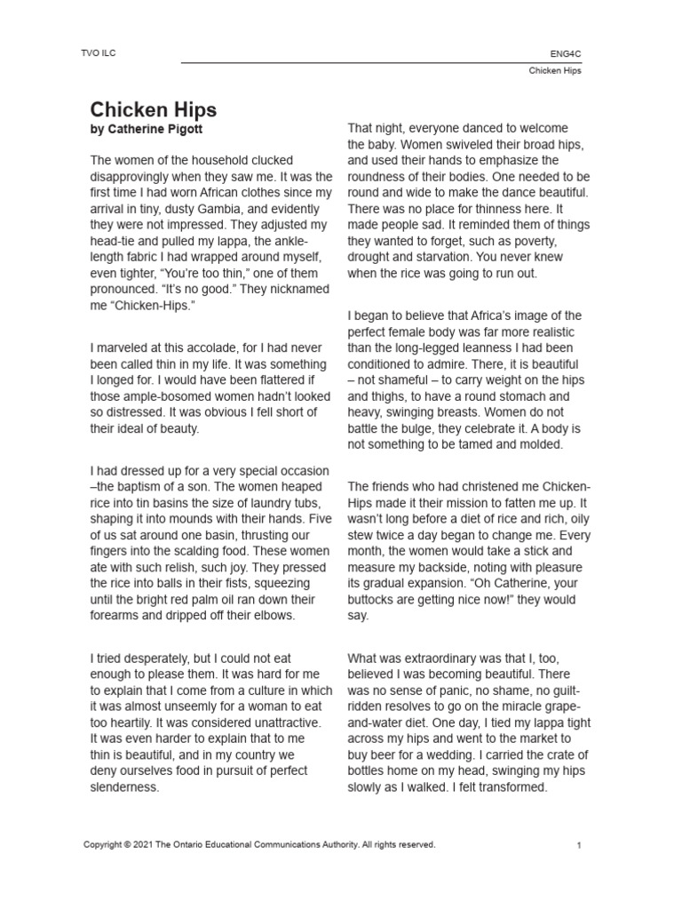 Eng4c 03 Chickenhips | PDF