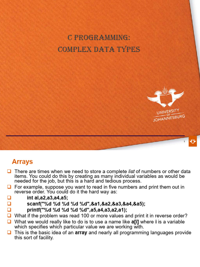 C Programming: Arrays and Strings Basics | PDF | String (Computer ...