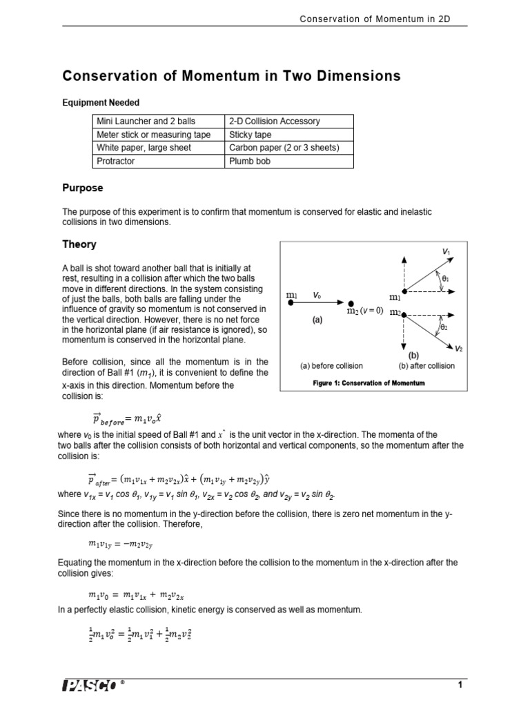 Conservation of Momentum in 2D | PDF | Collision | Momentum