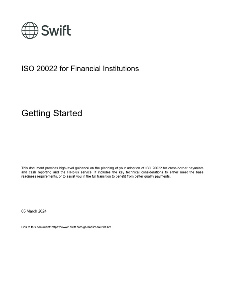 ISO 20022 For Financial Institutions - Getting Started | PDF | Information | Standardization
