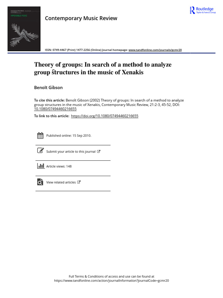 Theory of Groups in Search of A Method To Analyze Group Structures in ...