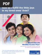 Bharti Axa Secure Insta Income Plan | PDF | Insurance | Life Insurance