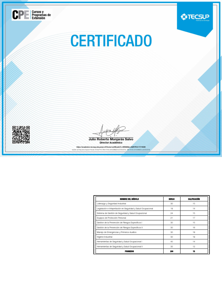 certificados (2) | PDF | Seguridad y salud ocupacional | La seguridad