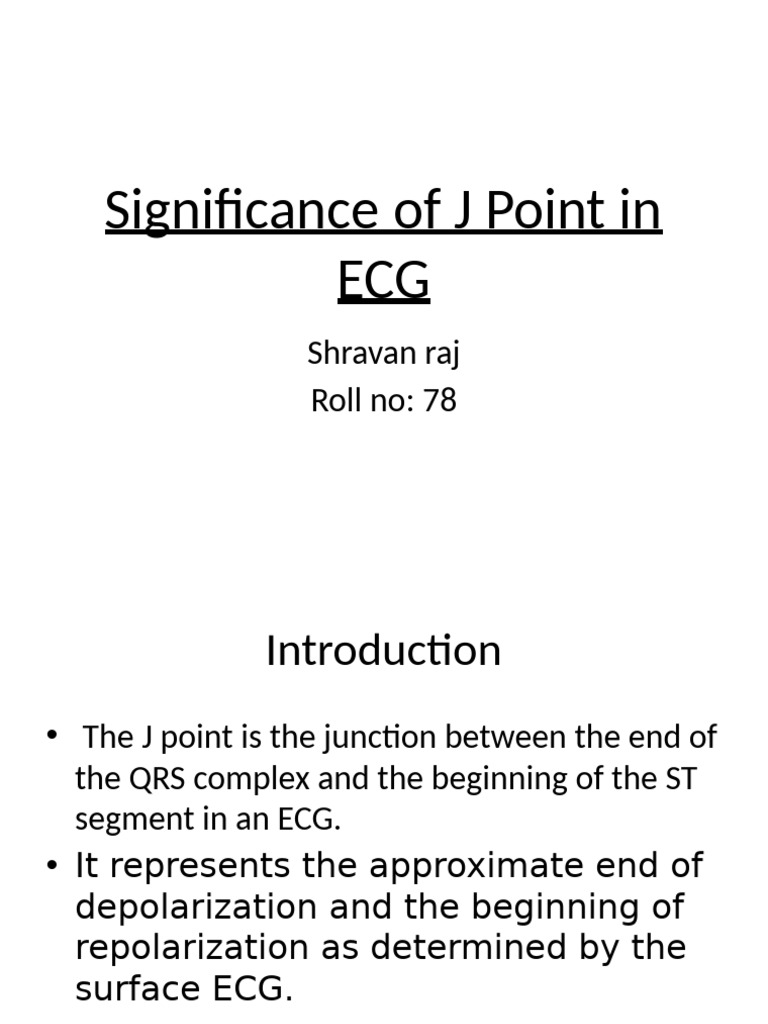 Understanding J Point Elevation in ECG | PDF