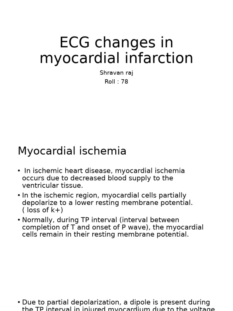 ECG Changes in Myocardial Infarction | PDF | Electrocardiography ...
