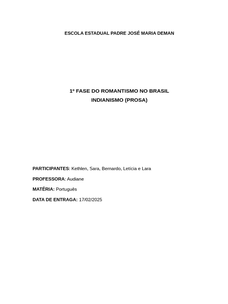 Indianismo | PDF | Romantismo | Brasil