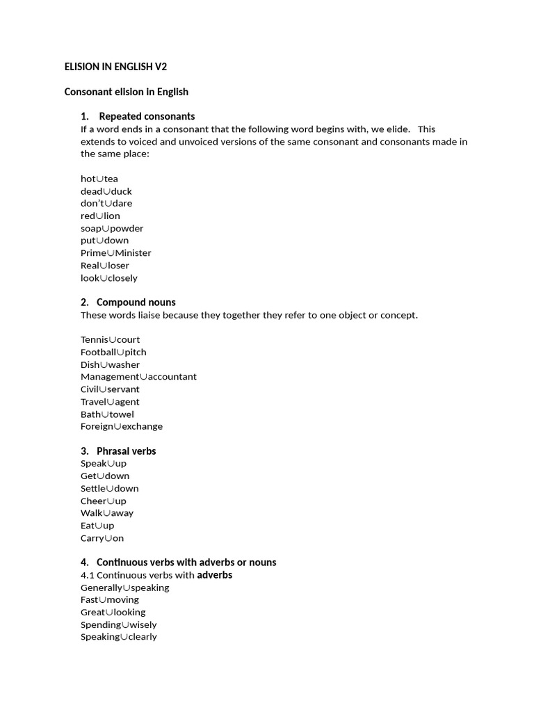 Understanding Consonant Elision in English | PDF