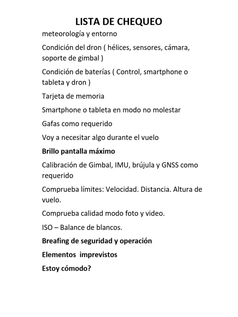 Lista de Chequeo | PDF