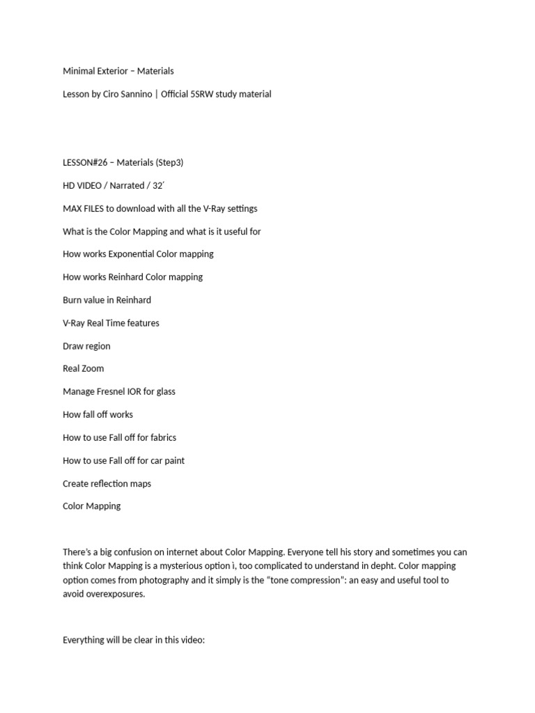 V-Ray Color Mapping Guide | PDF | Texture Mapping | Graphic Design