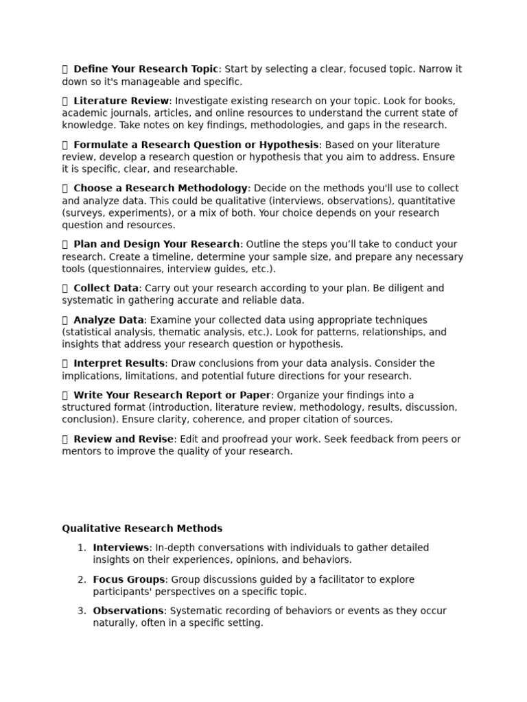 how to make a research | PDF | Methodology | Qualitative Research