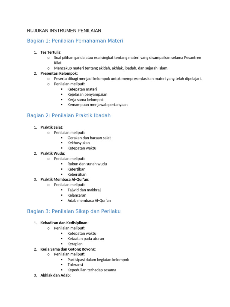 5_rujukan Instrumen Penilaian | PDF