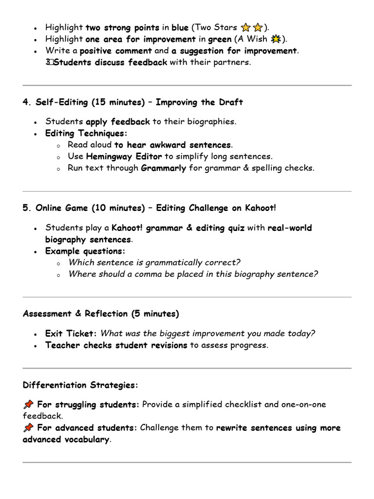 Effective Biography Editing Strategies | PDF