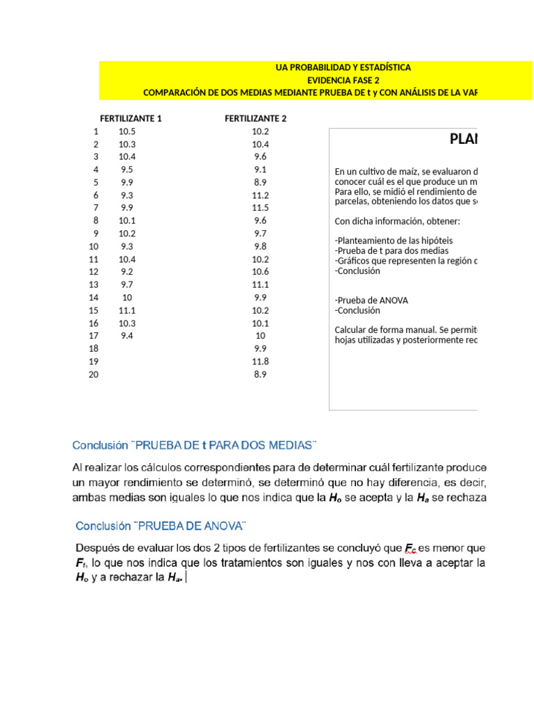 Evidencia Fase 2. PyE | PDF