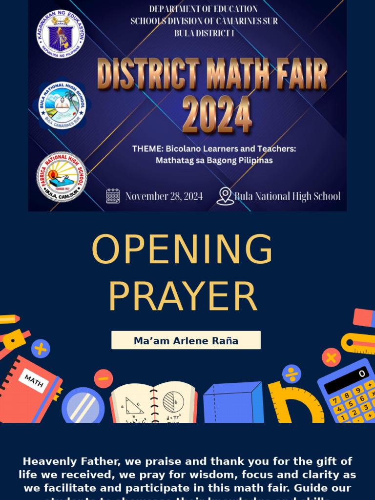 Math Fair Opening Ceremony Agenda | PDF
