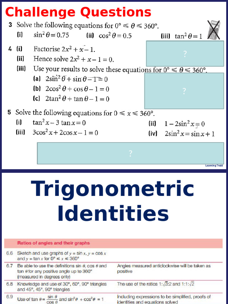 Trigonometric Identities and Equations Guide | PDF | Trigonometry ...