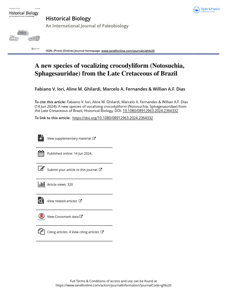 New Vocalizing Crocodyliform Species from Brazil | PDF | Skull