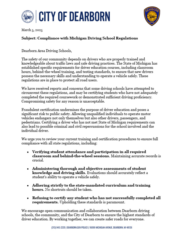 Dearborn Police Step Up Reckless Driving Enforcement | PDF | Safety ...