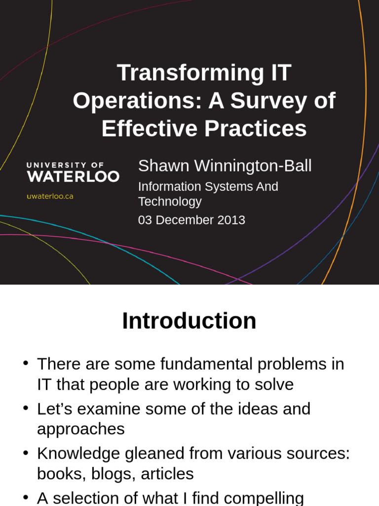 Transforming IT Operations - Redux | PDF | Computing | Information ...