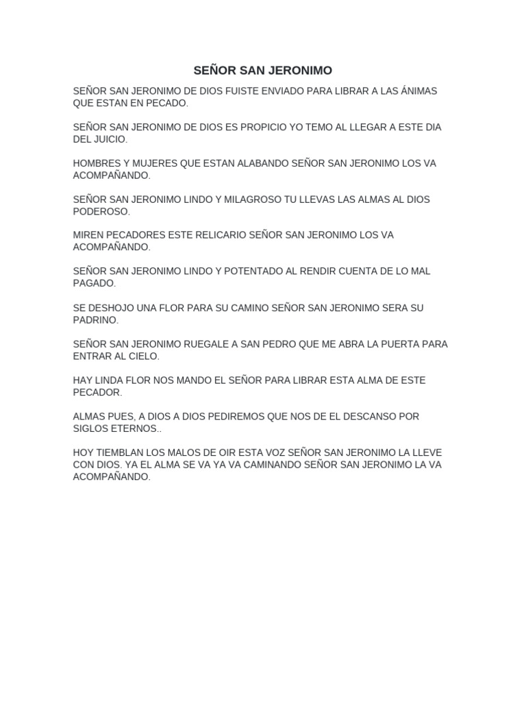 Señor San Jeronimo | PDF