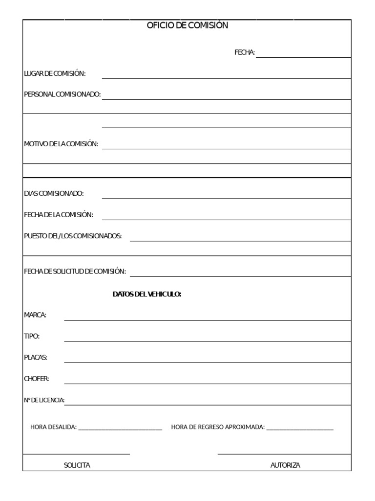 Formato de Oficio de Comisión | PDF