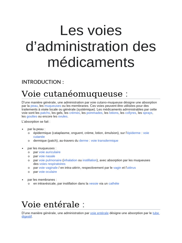 Administration par voie cutanéo-muqueuse | PDF | Pharmacologie | Médecine