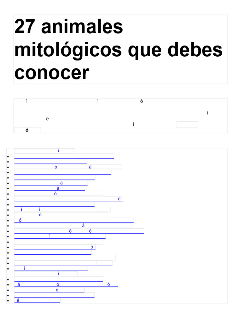 27 Animales Mitológicos Que Debes Conocer | PDF