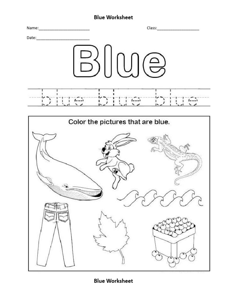 Blue Worksheet Template for Students | PDF