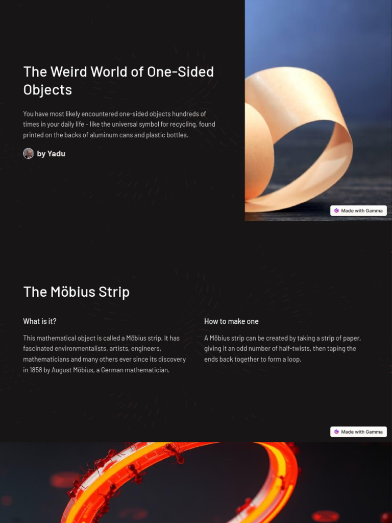 Möbius Strip: Math's One-Sided Marvel | PDF | Space (Mathematics ...