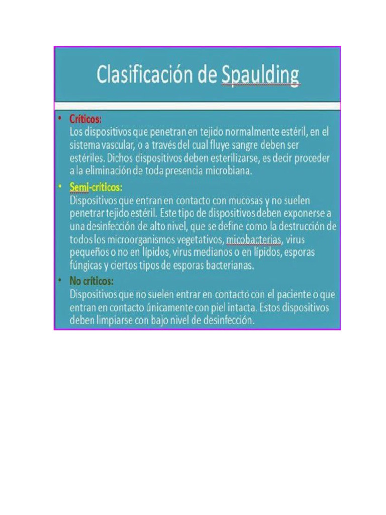Clasificacion Spaulding | PDF