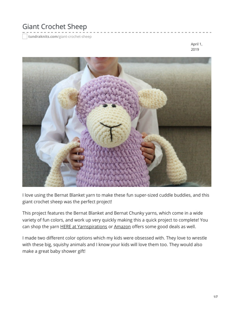 Giant Crochet Sheep | PDF | Crochet | Yarn