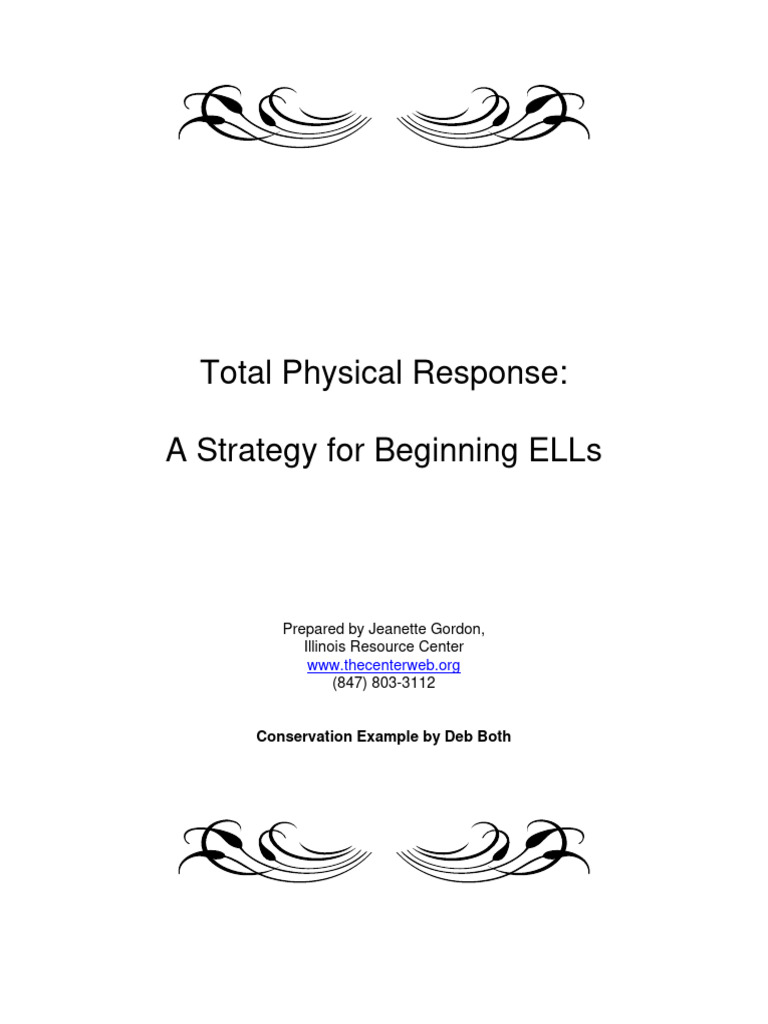 Total Physical Response For Ells Pdf English As A Second Or Foreign
