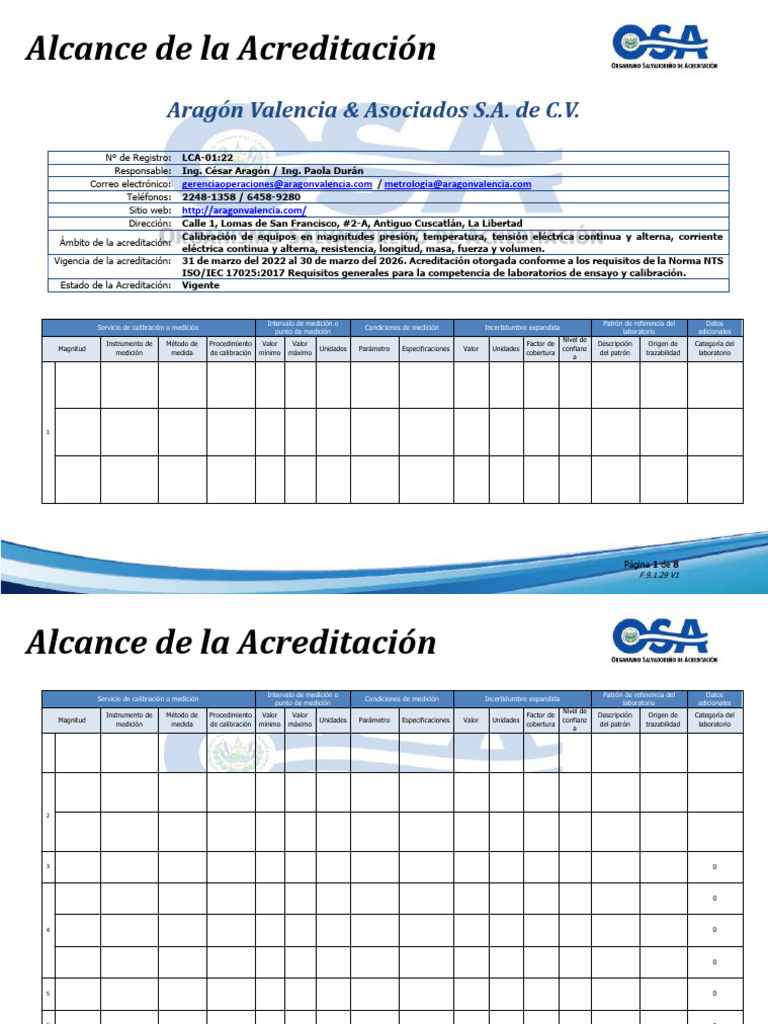Alcance Web AVASA 08-2024 | PDF | Calibración | Medición