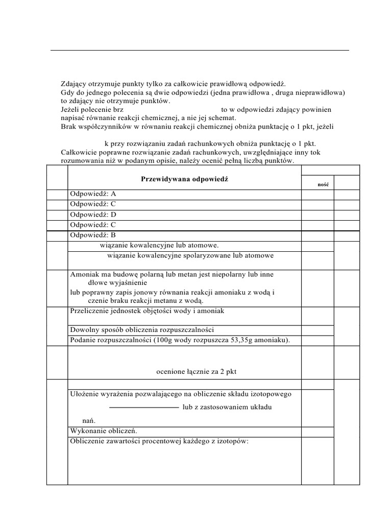 Arkusz Ii: Model Odpowiedzi I Schemat Oceniania | PDF