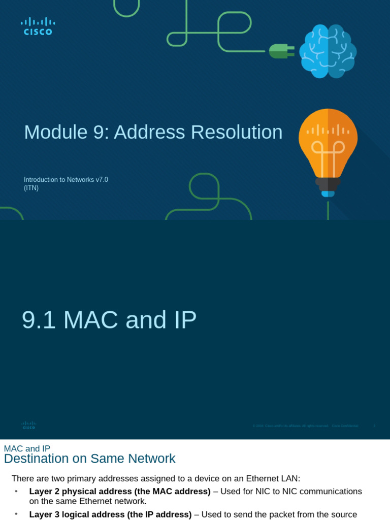 Ch07 Module 9 Address Resolution | PDF | Computer Network | Ip Address