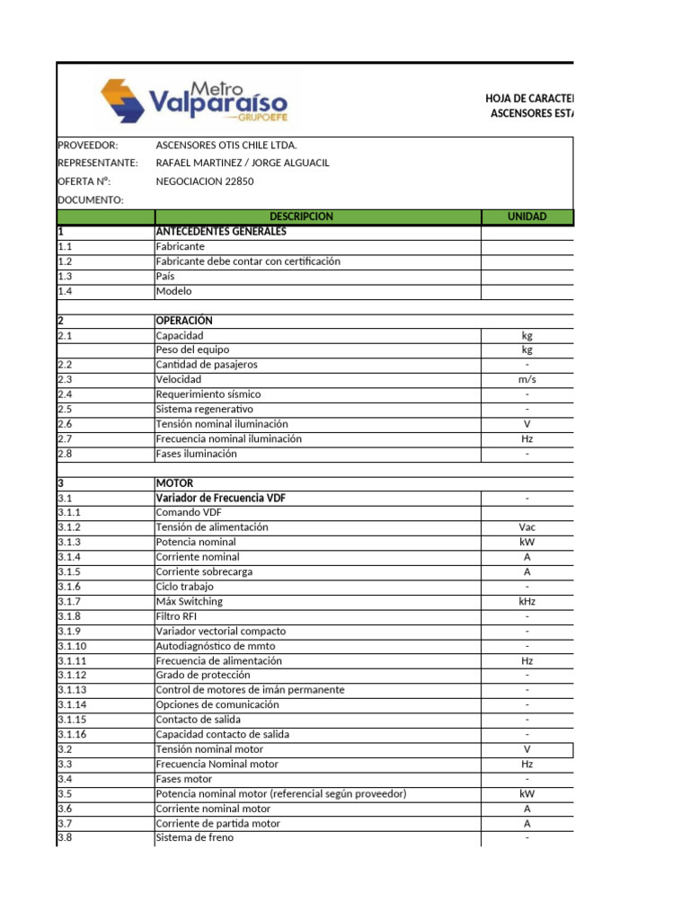 Id QV Asc Fich 1 1 | PDF | Ascensor