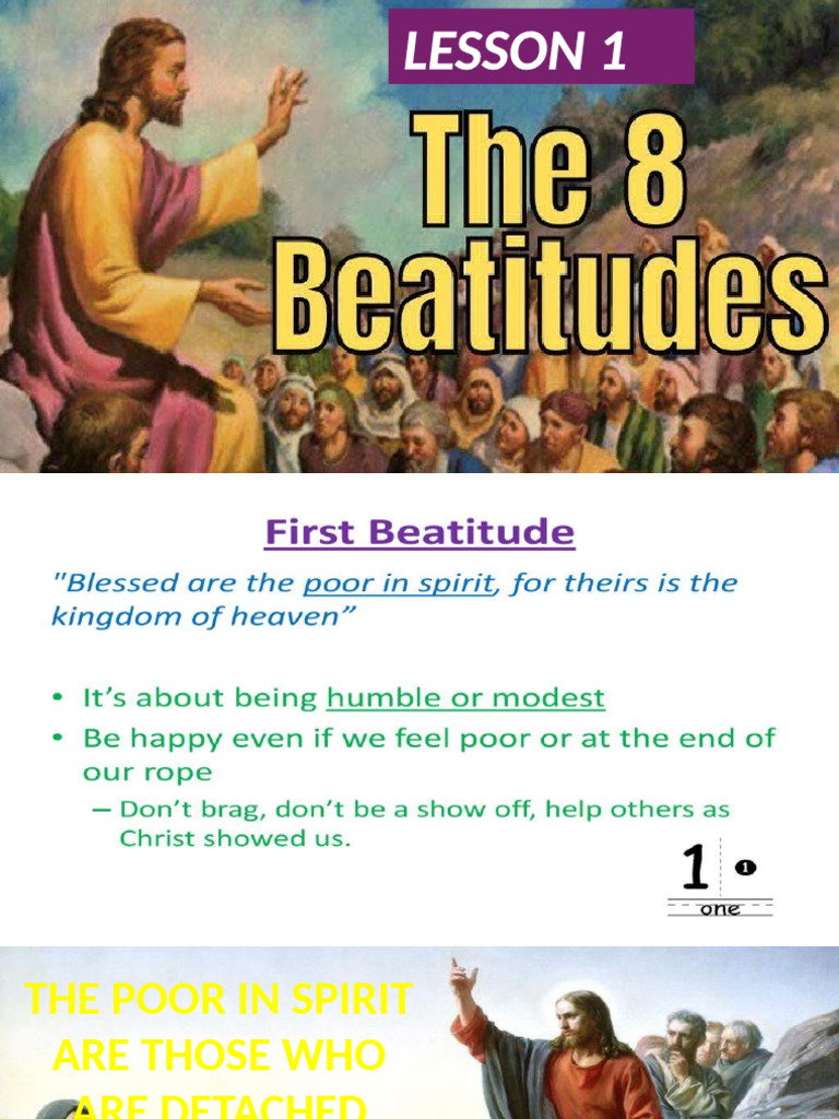 E9 9 Lesson 1 The 8 Beatitudes 4th Quarter 2024 2025 | PDF