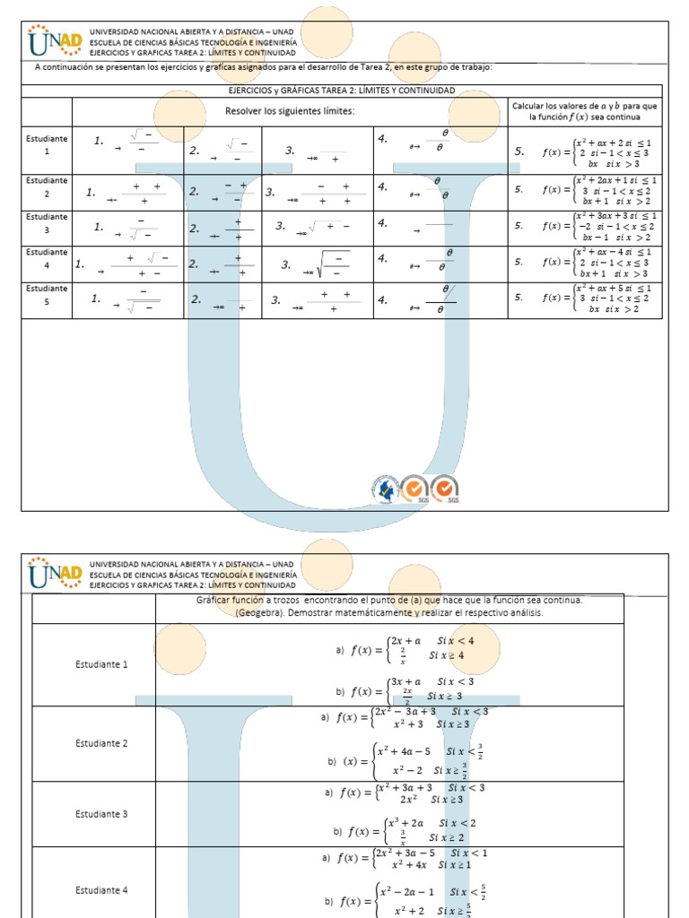 EJERCICIOS Y GRÁFICAS TAREA 2_B calculo | PDF | Análisis matemático | Matemáticas