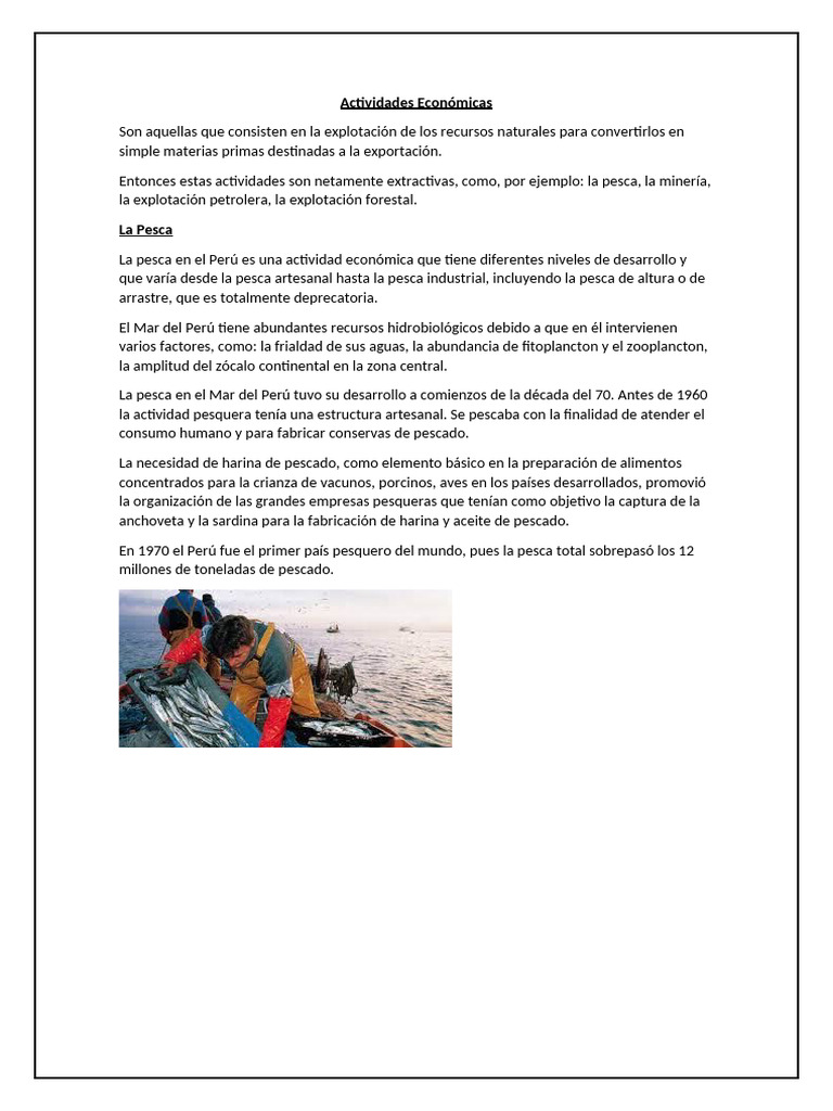 Actividades Extractivas en el Perú | PDF | Minería | Perú
