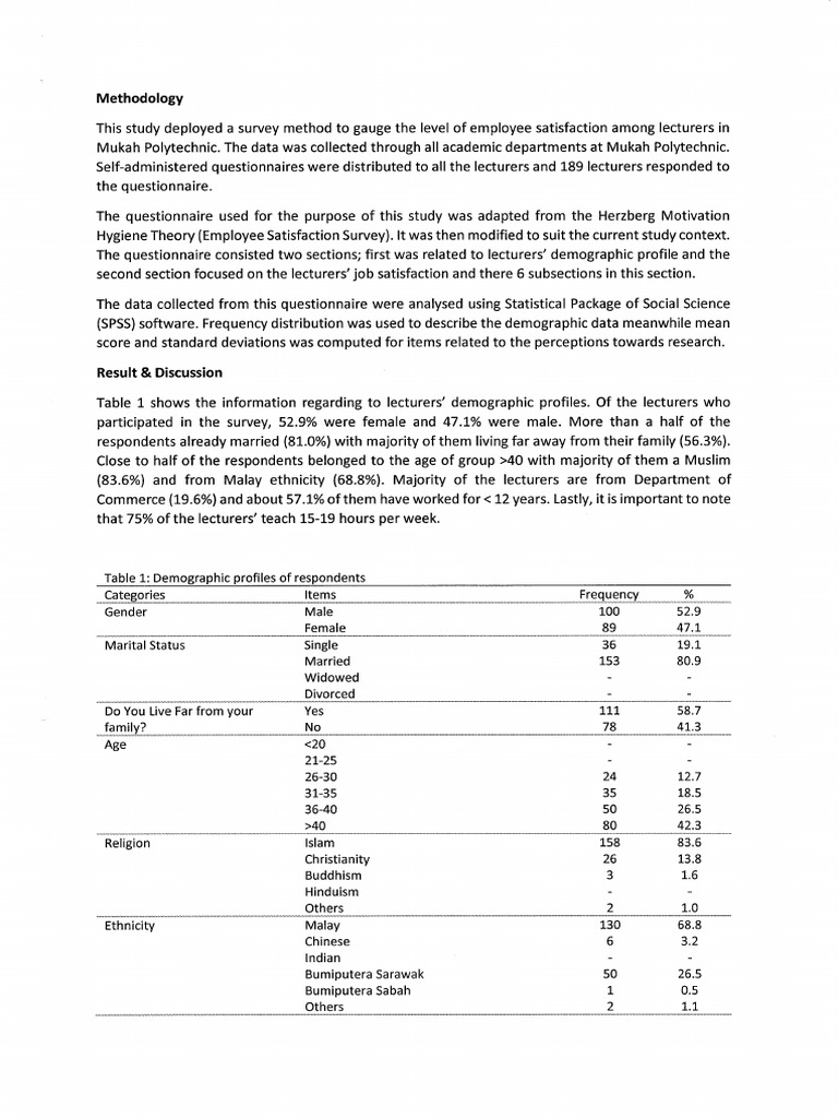 Employee Job Satisfaction REPORT | PDF